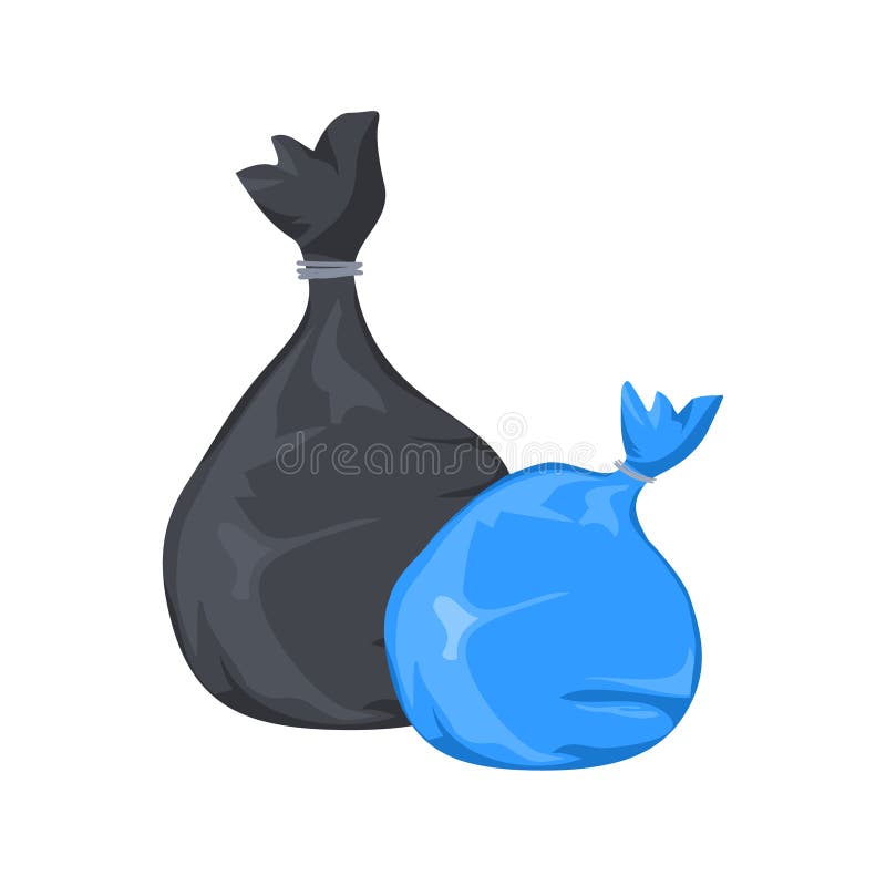 Rubbish Garbage Bag Vector Plastic Icon. Trash Rubbish Bin Cartoon ...