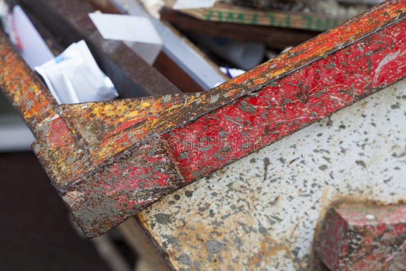 Rubbish Skip Rusted and Filled with Debris Stock Image - Image of ...