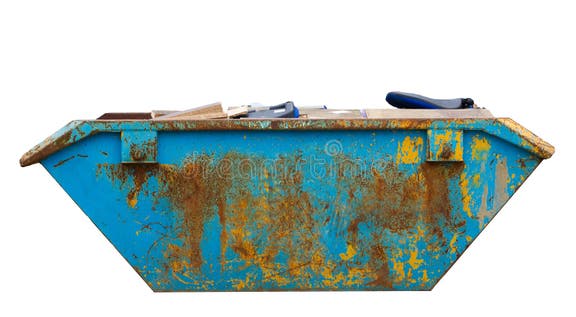 Rubbish and Trash in and Around a Skip Isolated Stock Photo - Image of ...