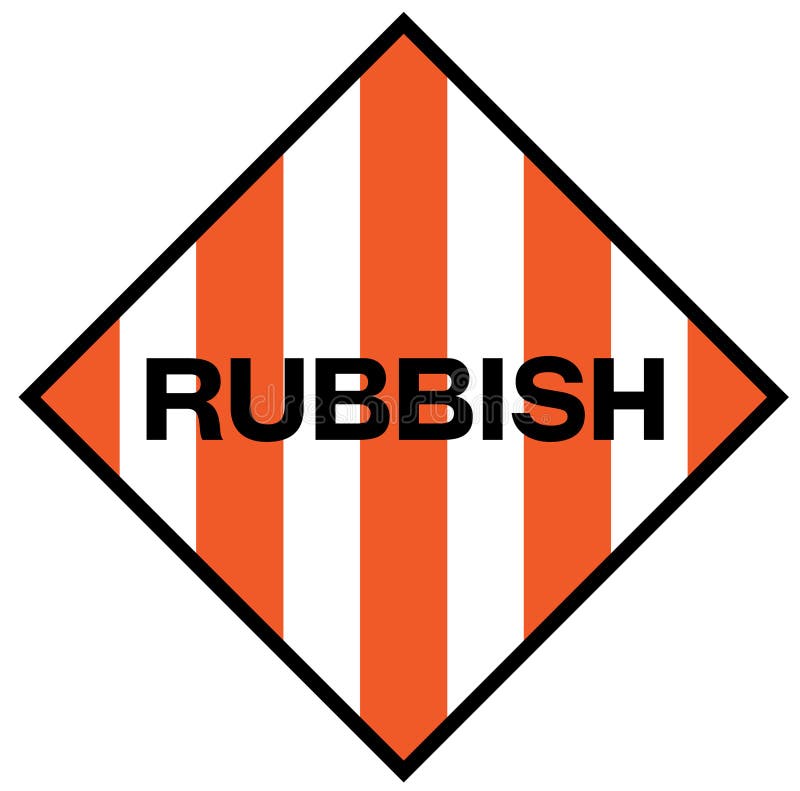 Rubbish warning sign stock vector. Illustration of official - 142132853