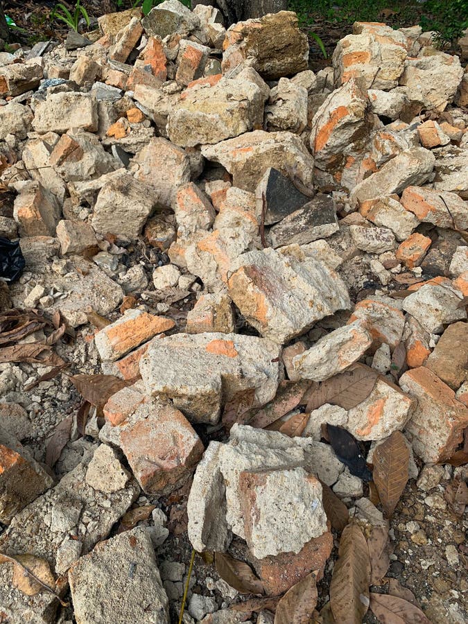 Rubble bricks stock photo. Image of left, bricks, buildings - 329584416