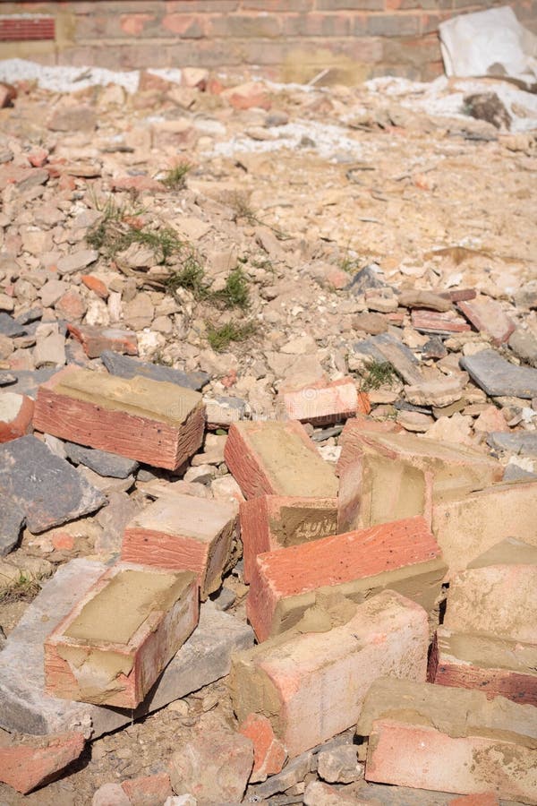Rubble and bricks stock image. Image of colour, housebrick - 34126395