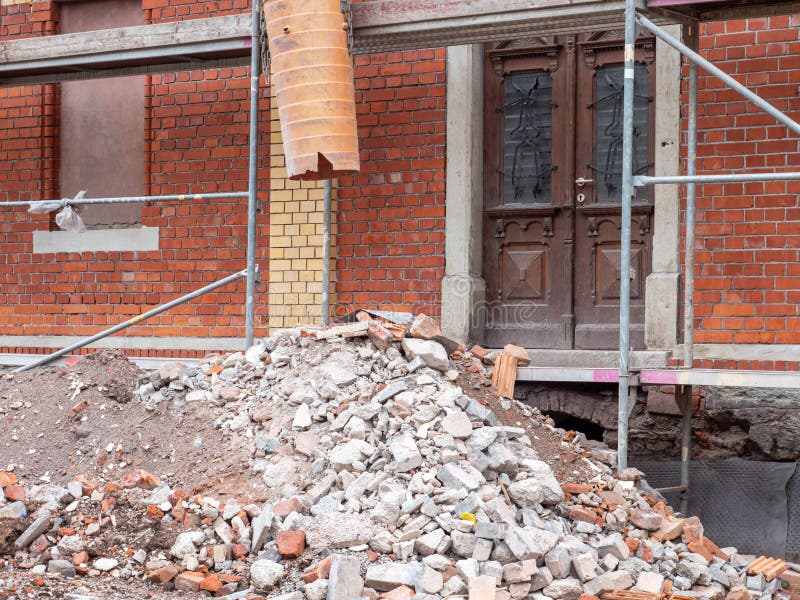 Rubble Chute with Debris on a Construction Site Stock Image - Image of ...