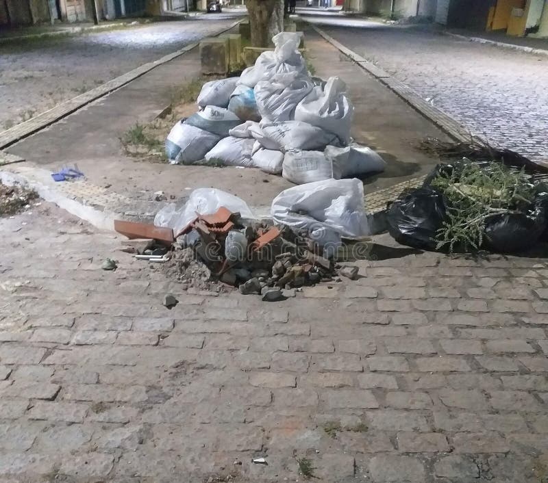 Rubble, Construction Waste on Public Roads Stock Photo - Image of roads ...