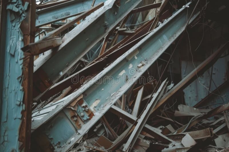 Rubble and Debris from a Demolished Building Structure Stock Image ...