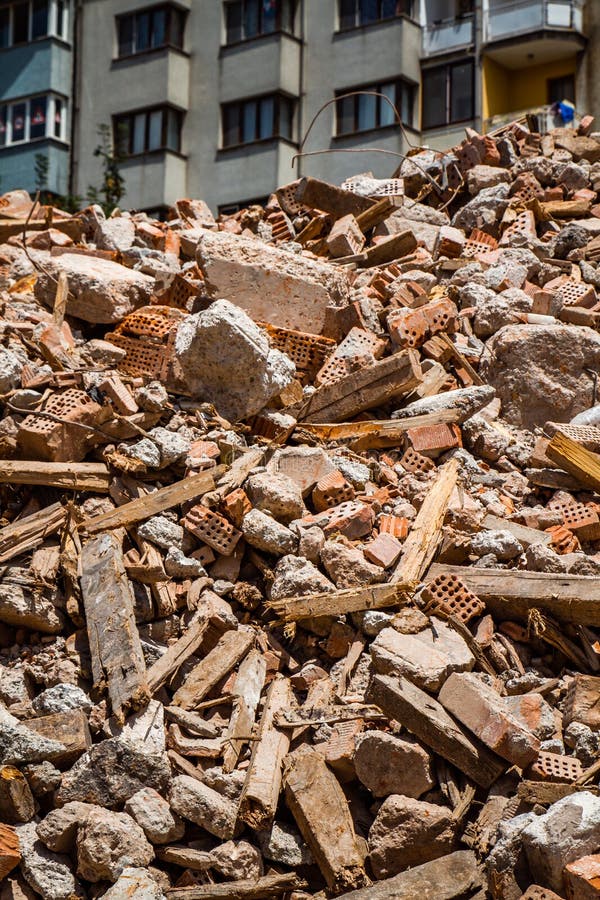 Rubble after demolition stock image. Image of distaster - 84126747
