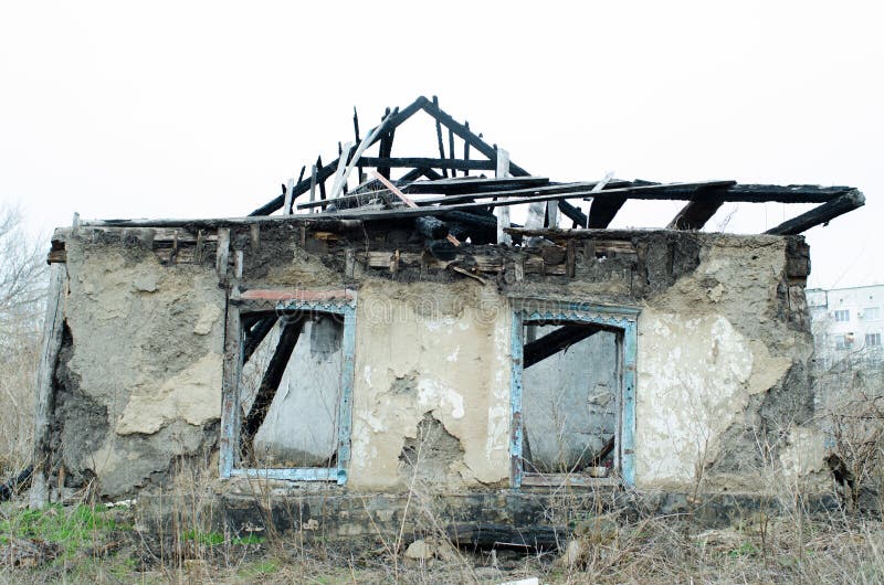 House Destroyed by Fire stock photo. Image of washer, burned - 5262440