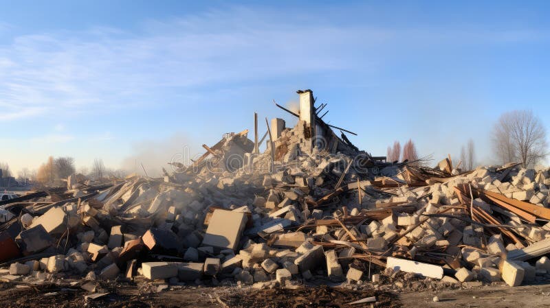 Rubble fire damage wall stock illustration. Illustration of burn ...