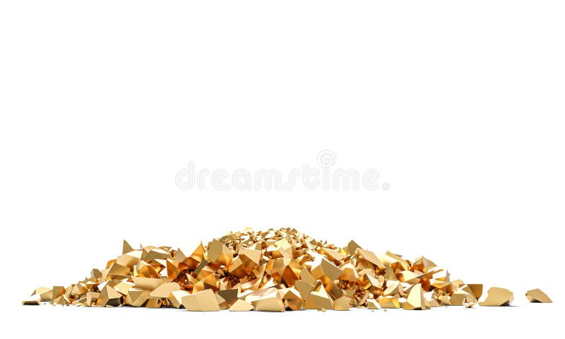 Rubble Fragments of Gold Metal Stock Illustration - Illustration of ...