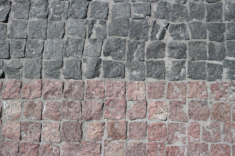 Rubble Gray and Brown Square Stones Paved Road Stock Photo - Image of ...