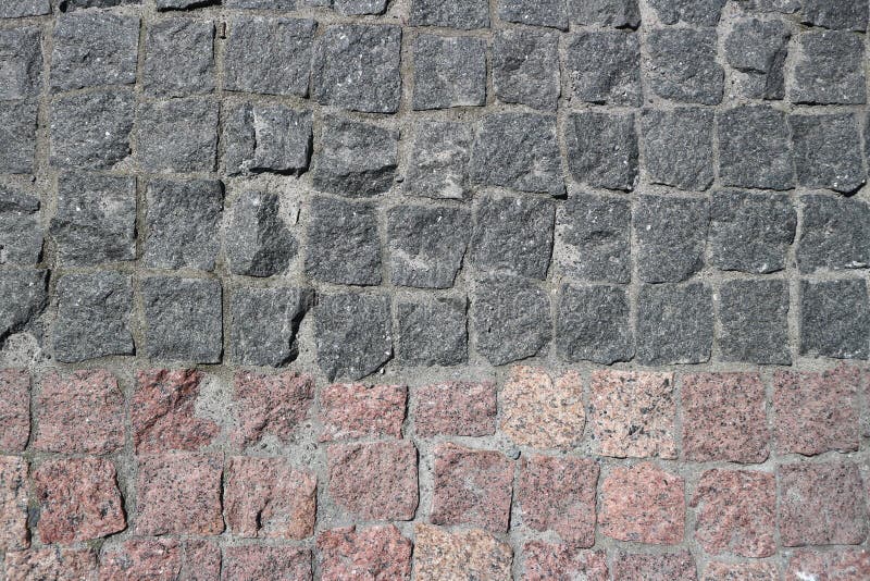 Rubble Gray and Brown Square Stones Paved Road Stock Photo - Image of ...