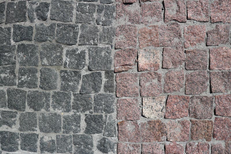 Rubble Gray and Brown Square Stones Paved Road Stock Photo - Image of ...