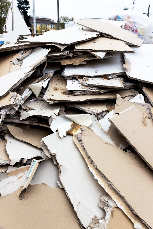 Rubble. Plasterboard in the Container Stock Image - Image of ...