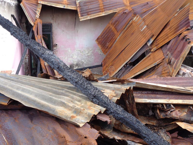 House ruins after fire stock image. Image of rusty, fire - 138756367