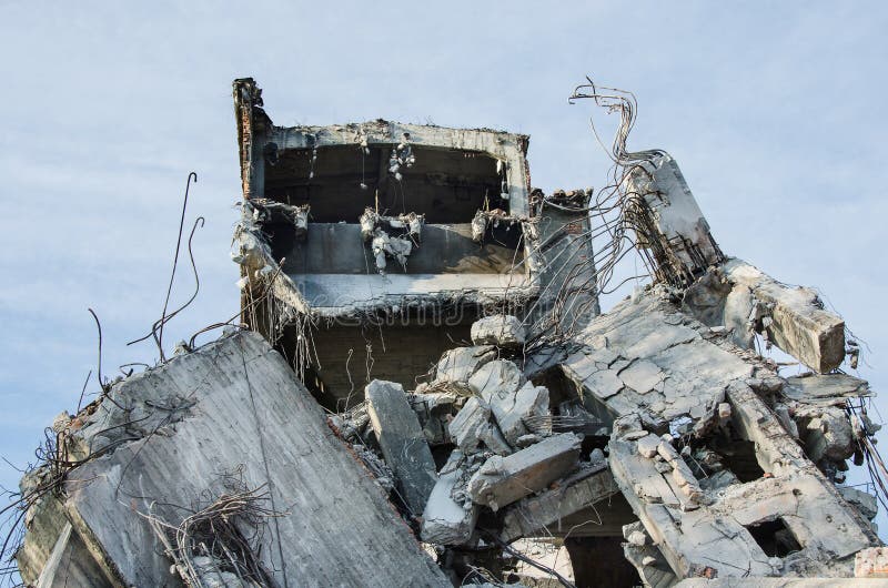 Rubble after demolition stock image. Image of distaster - 84126747