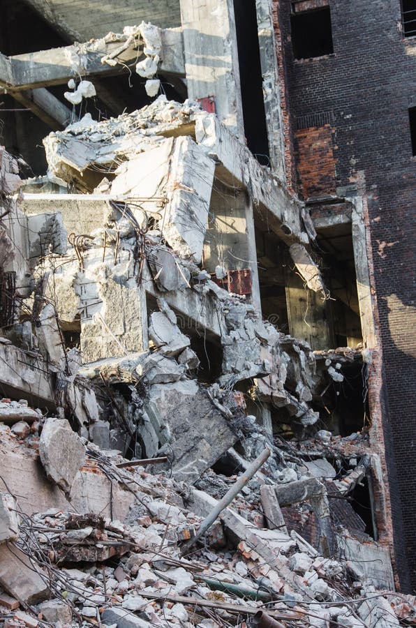 Rubble and Scrap after Demolition Stock Image - Image of machine ...