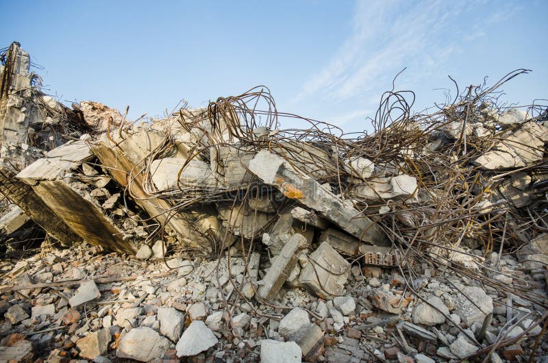 Rubble after demolition stock image. Image of distaster - 84126747