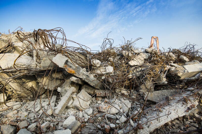 Rubble after demolition stock image. Image of distaster - 84126747