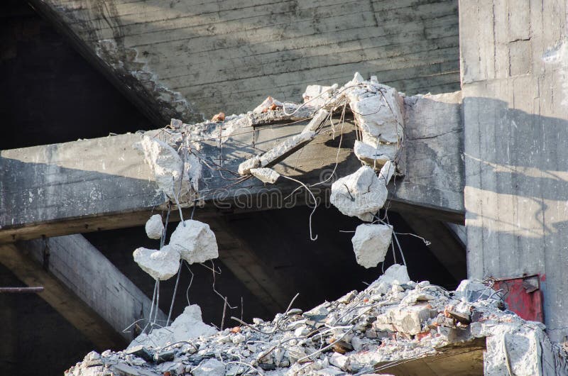 Rubble after demolition stock image. Image of distaster - 84126747
