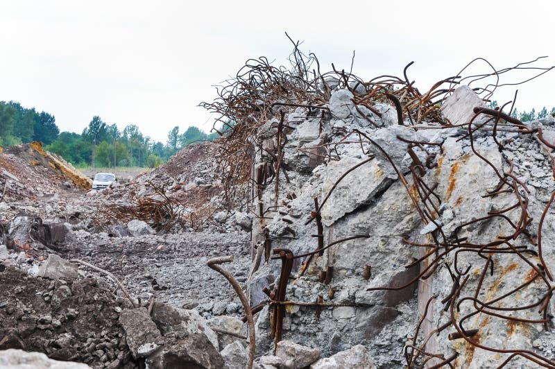 Rubble after demolition stock image. Image of distaster - 84126747