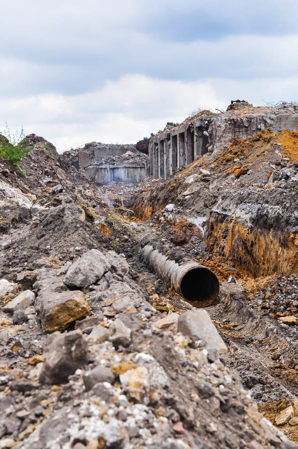 Rubble after demolition stock image. Image of distaster - 84126747