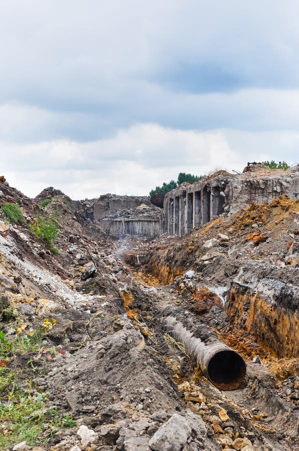 Rubble after demolition stock image. Image of distaster - 84126747