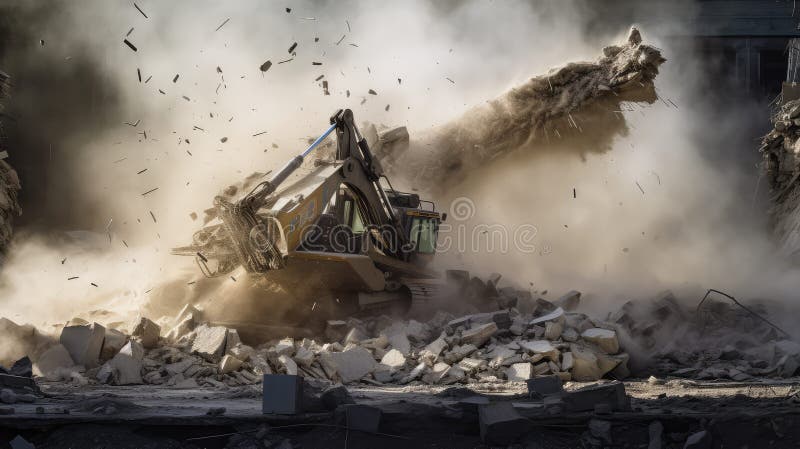 Rubble walls down stock illustration. Illustration of removal - 371806455