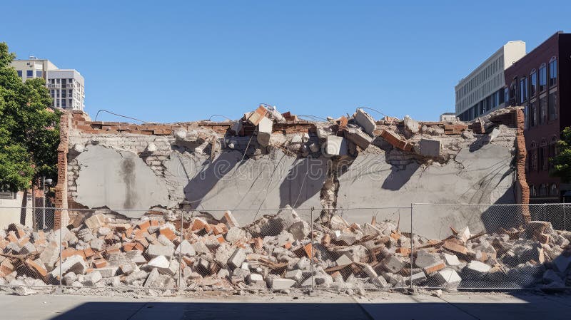 Rubble wrecking ball wall stock illustration. Illustration of structure ...