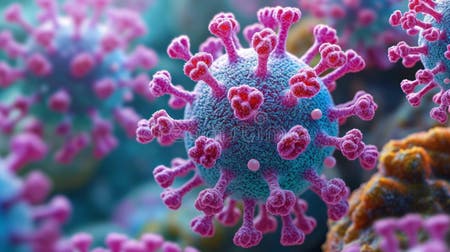 Rubella Virus Under a Microscope AI Generated Stock Illustration ...