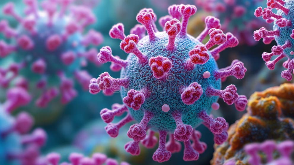 Rubella Virus Under a Microscope AI Generated Stock Illustration ...