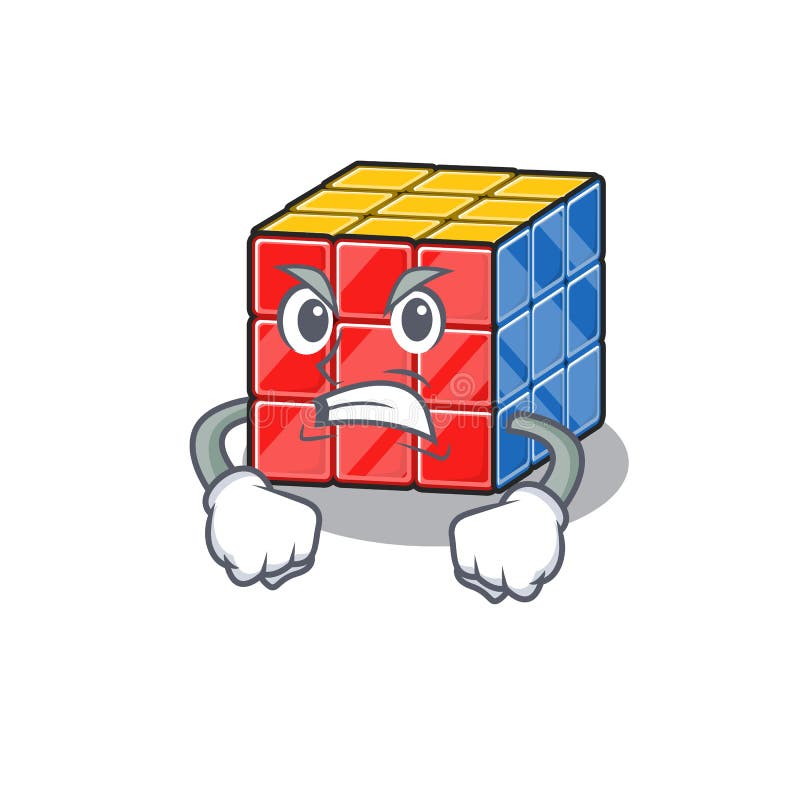 Rubic Cube Cartoon Character Style Having Angry Face Editorial Stock ...
