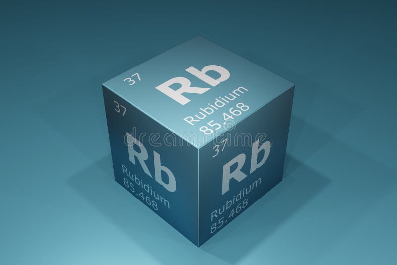 Rubidium, 3D Rendering of Symbols of the Elements of the Periodic Table ...