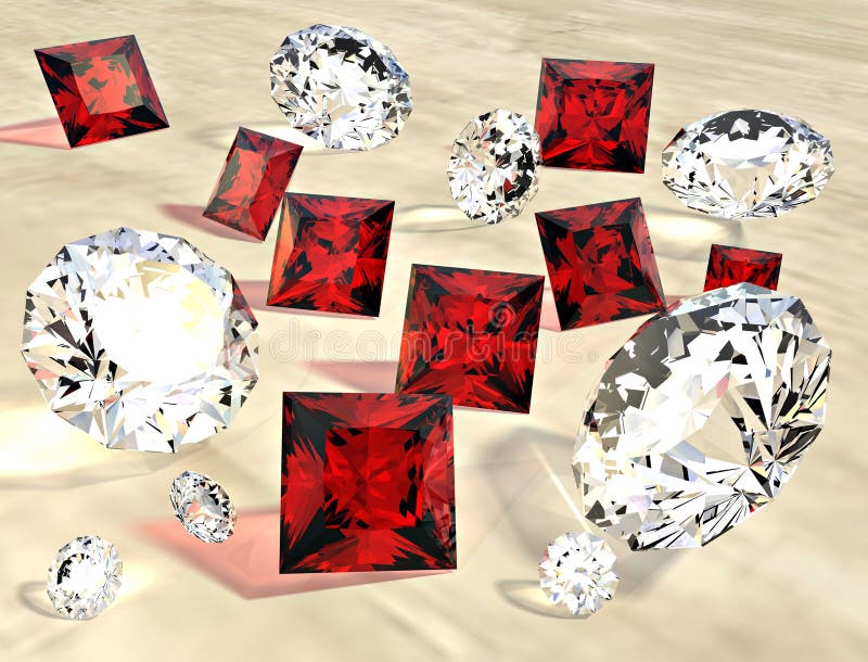 Rubies and Diamonds stock illustration. Illustration of shiny - 19819477