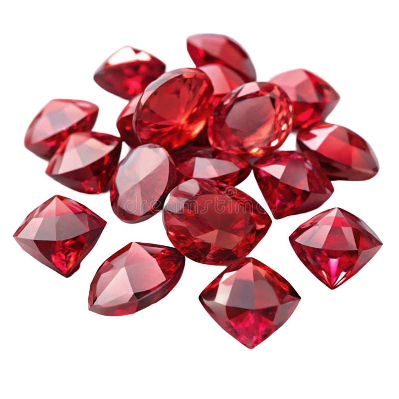 Rubies Isolated on Transparent Background Stock Illustration ...