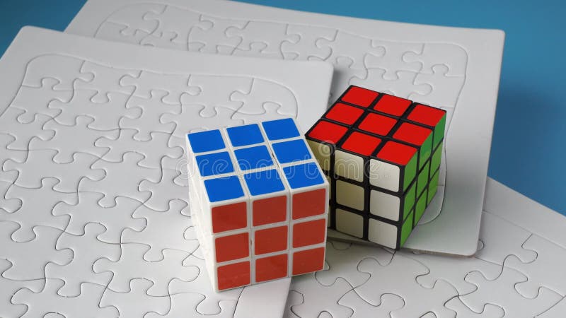 Rubik Cube in White Jigsaw Puzzle Stock Footage - Video of solving ...