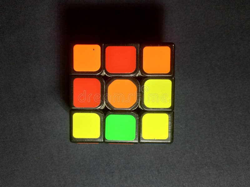 Rubik S Cube on a Black Background. Top View Editorial Stock Image ...