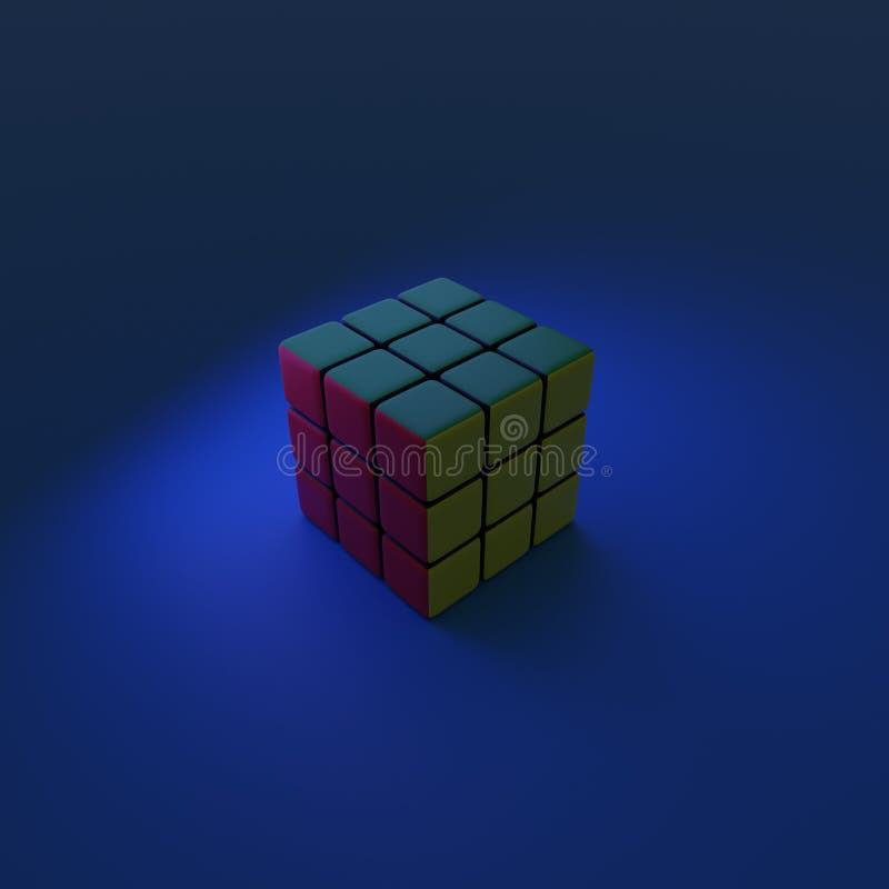 Rubik`s Cube 3d Render. Abstraction Illustration. Puzzle Cube ...