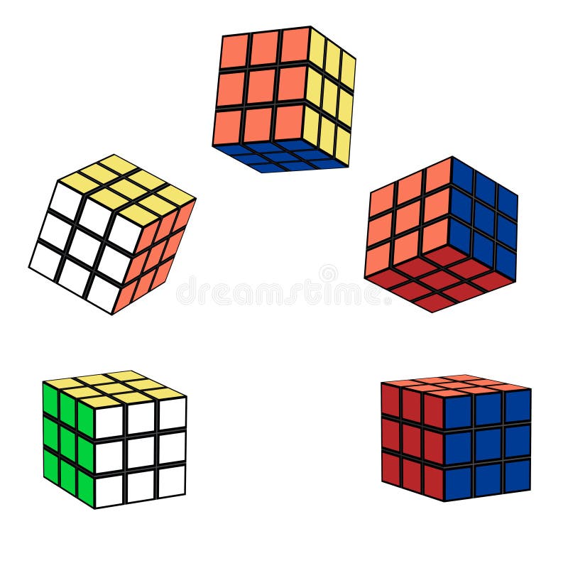 The Rubik`s cube in flight editorial stock photo. Illustration of ...