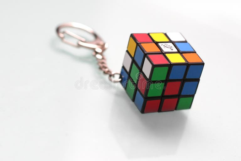 Rubik s cube key chain editorial photo. Image of color - 8707686