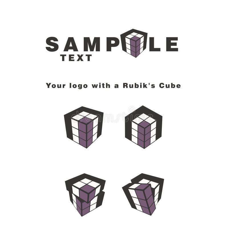 Rubik`s Cube Logo Design Icon, Vector Illustration. Geometric Sign ...