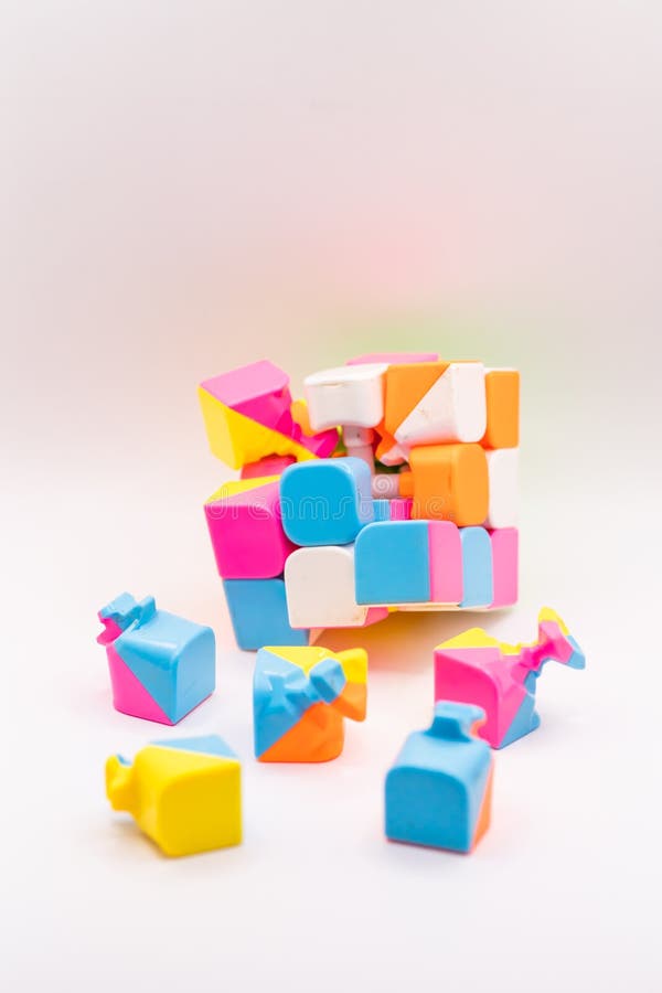 Rubik S Cube Disintegrating Editorial Stock Image - Image of cartoon ...