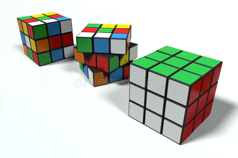 Rubik`s Cubes, 3 Stages, Ultra High Resolution Editorial Stock Photo ...