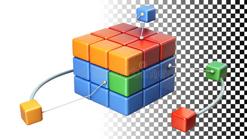 Rubiks Cube Puzzle Game and Problem Solving Toy Illustration Logic Png ...