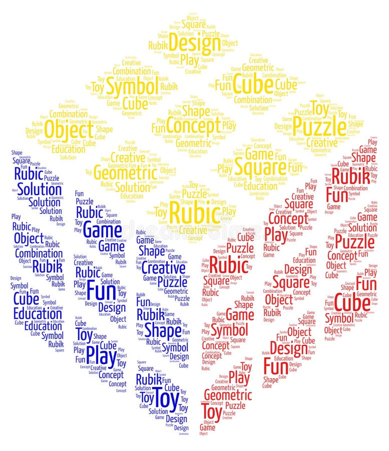 Rubiks Cube Word Cloud editorial stock photo. Illustration of concept ...