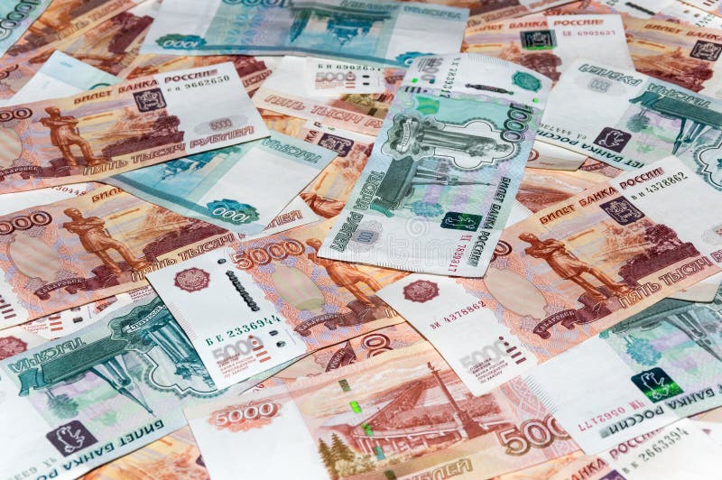 Ruble banknotes stock photo. Image of savings, economy - 79974664