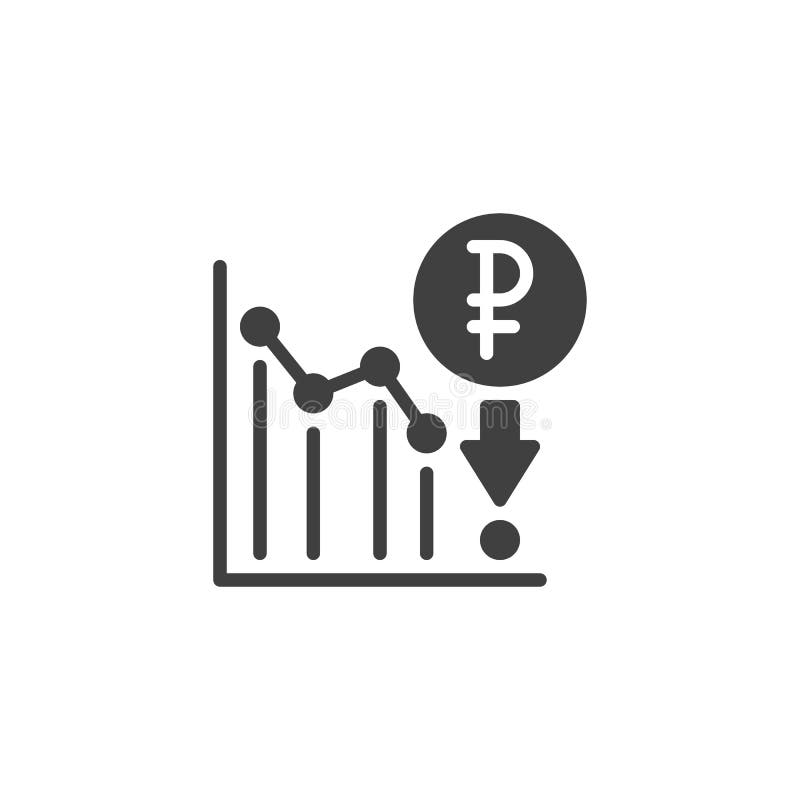 Ruble decline vector icon stock vector. Illustration of icon - 261405368
