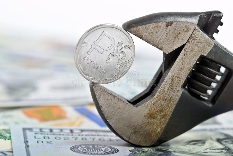 Ruble dollar exchange rate stock image. Image of investments - 57697663