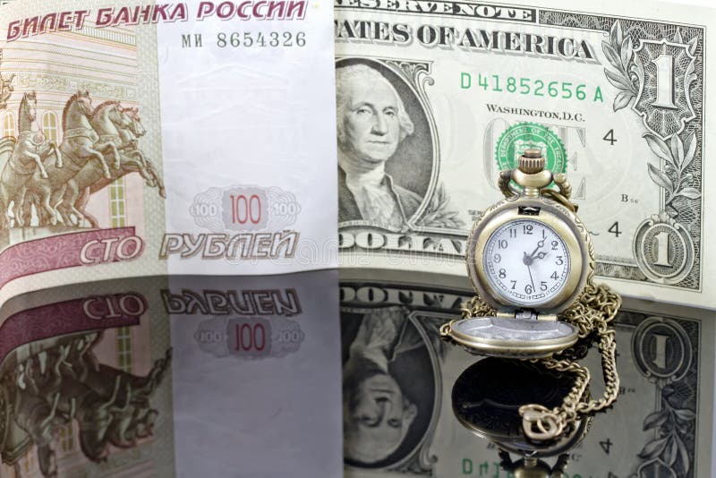 Ruble Exchange Rate To the Dollar Stock Image - Image of deadline ...