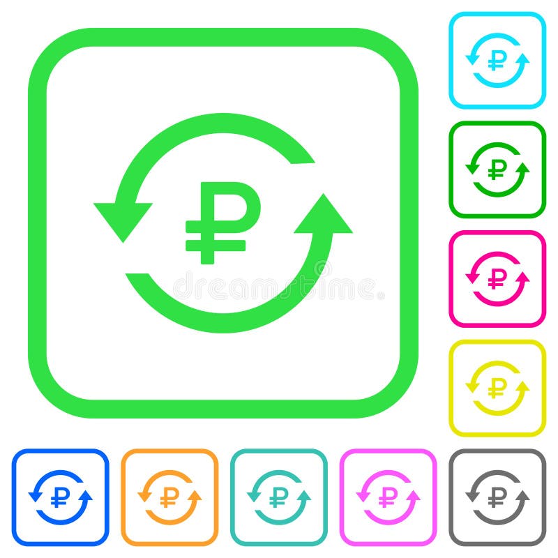 Ruble Pay Back Vivid Colored Flat Icons Stock Vector - Illustration of ...