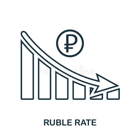 Ruble Rate Decrease Graphic Icon. Mobile App, Printing, Web Site Icon. Simple Element Sing Stock ...